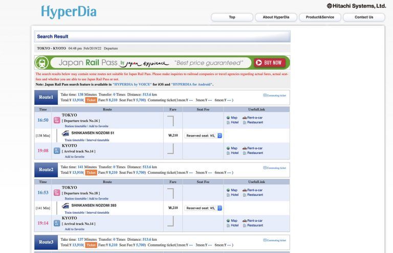 HyperDia: ¿qué es y cómo usarlo para moverse por Japón?