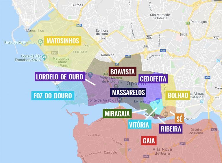 Mapa de Oporto gratis [QUÉ VER + BARRIOS]