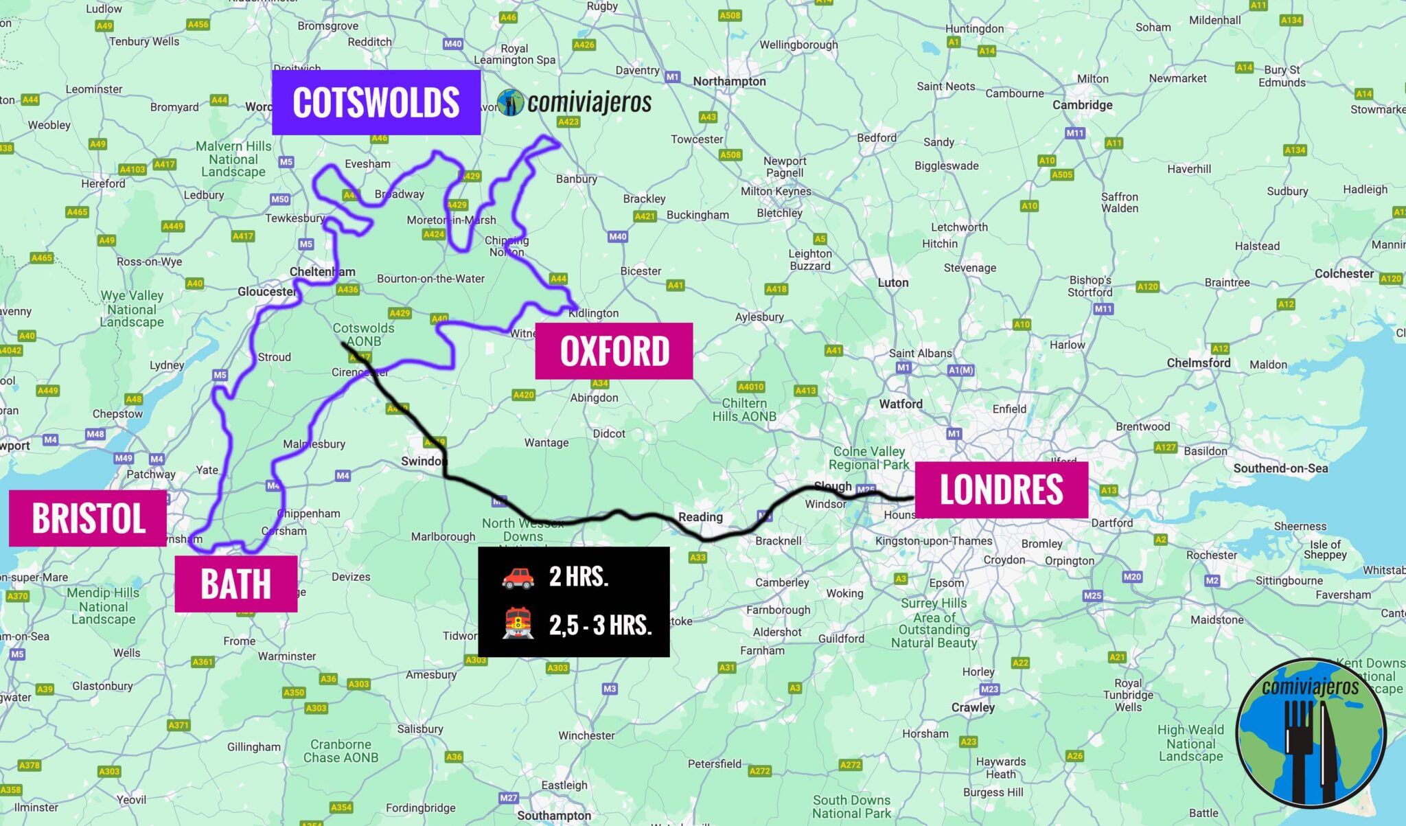 La MEJOR ruta por los Cotswolds en 4 días (con mapas)